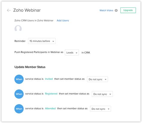Zoho Webinar Integration Online Help Zoho CRM