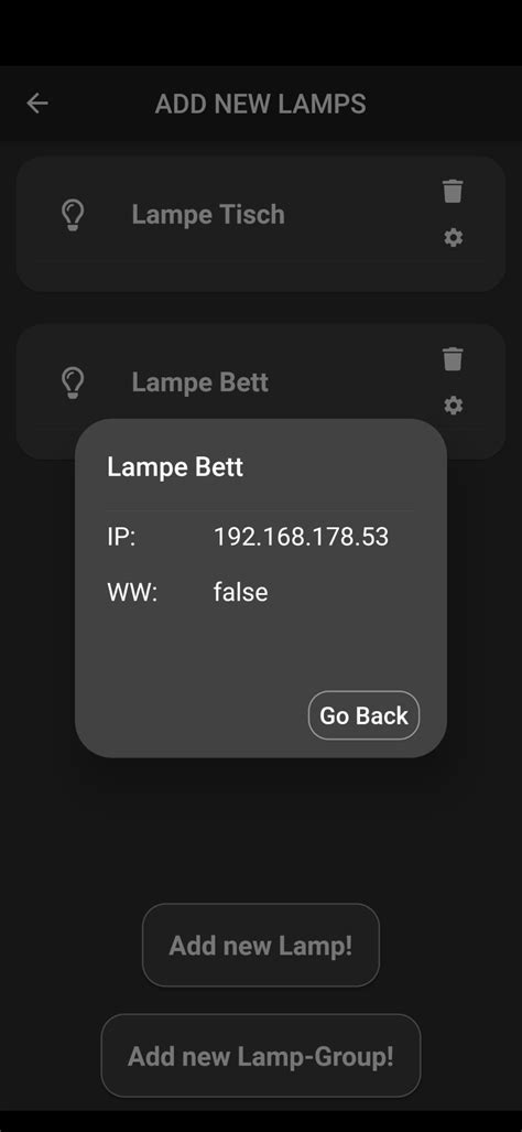 A New Flutter Application To Control Self Build Lamps For Personal Use