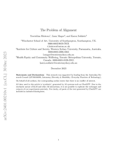 Pdf The Problem Of Alignment