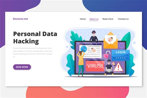 Personal Data Hacking Vector Free Illustration GraphicSurf Com