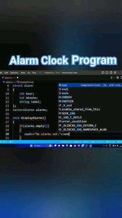 how to create a alarm clock in c code leos shorts coding