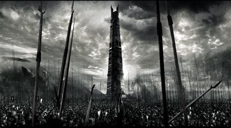 Download A Glimpse Of The Tower Of Orthanc In Isengard Wallpaper