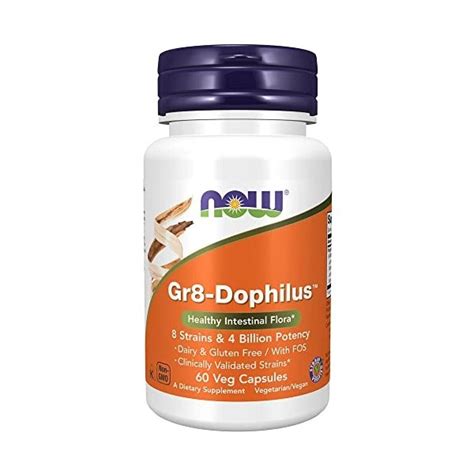 Now Foods Gr8 Dophilus Bonne Culture Bactérienne 60 Capsules Vég
