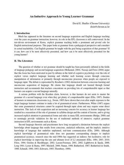 Young Learner Grammar With Inductive Tasks Pdf Second Language Second Language Acquisition