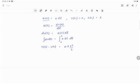 solved given the following acceleration function of an object moving
