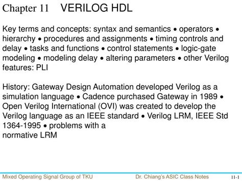 Ppt Chapter 11 Verilog Hdl Powerpoint Presentation Free Download Id7026193