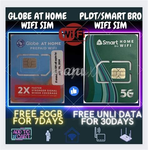Globe At Home Prepaid Wifi Sim 10GB Free SMARTBRO UNLI DATA FREE Lazada PH
