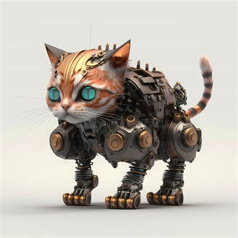 Tiny Cat Robot Generative Ai Stock Illustration Illustration Of