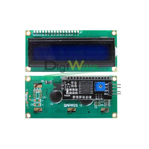 lcd character 16x2 1602 blue backlight spi i2c module digiware store