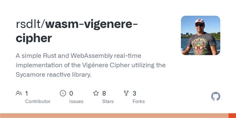 Github Rsdltwasm Vigenere Cipher A Simple Rust And Webassembly Real Time Implementation Of