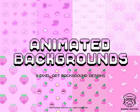 8x Cute Animated Backgrounds Pack For Streaming Twitch Youtube Zoom