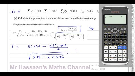 Wst01 01 Edexcel Ial S1 January 2022 Q2 Correlation And Regression Youtube