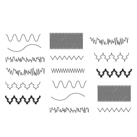 Premium Vector Collection Of Wavy Or Zigzag Lines Horizontal Thin Lines Wave Black Color Vector