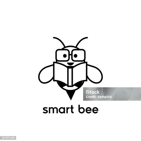 꿀 꿀벌 버그 귀여운 캐릭터 스마트 학교 안경을 입고 블루 북 아이콘 디자인 벡터 일러스트 템플릿을 읽고 읽기에 대한 스톡 벡터 아트 및 기타 이미지 Istock