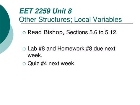 Ppt Eet 2259 Unit 8 Other Structures Local Variables Powerpoint