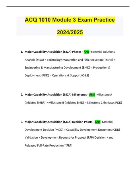 Acq 1010 Module 3 Exam Practice 2024 2025 Acq Stuvia Us