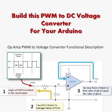 Lm358 Pwm To Adc Featured Graphic Arduino Arduino Projects Voltage Converter