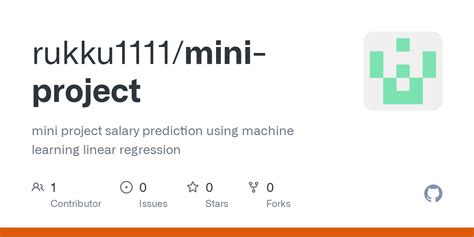 GitHub Rukku Mini Project Mini Project Salary Prediction Using Machine Learning Linear