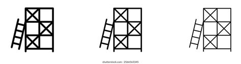 Scaffolding Icon Tree Different Line Stroke Stock Vector Royalty Free 2566563345 Shutterstock