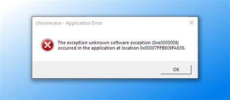 fix the exception unknown software exception 0xe0000008