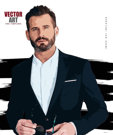 Premium Psd Vectorart Portrait Photo Effect Template