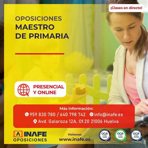 Oposiciones Maestro De Primaria Inafe Instituto Nacional De FormaciÓn