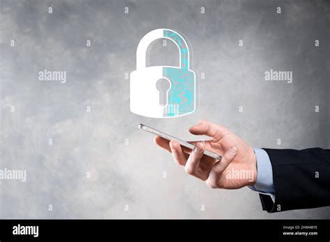 Cyber Security Network Padlock Icon And Internet Technology Networking