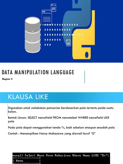 Data Manipulation Language Dml 2 Basis Data Pdf