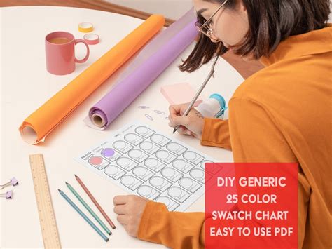 Color Printable Swatch Chart Generic DIY Artist Etsy