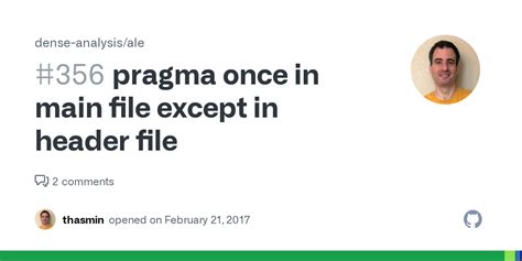 pragma once in main file except in header file · issue 356 · dense