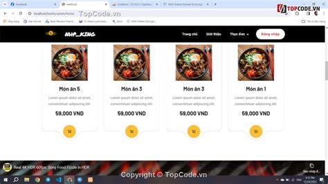 FULL source code website quản lý cửa hàng bán thức ăn bằng PHP và MySQL Boostrap Mô hình MVC