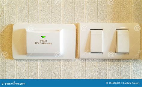 Device Card Insert To Power Switch Control Of The Electric In The Room Stock Image Image Of