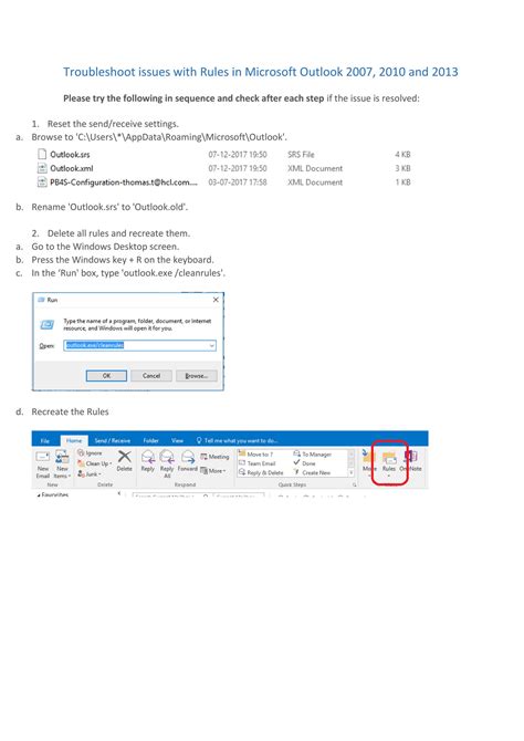 Self Troubleshoot Issues With Rules In Microsoft Outlook 2007 Page 1 Created With
