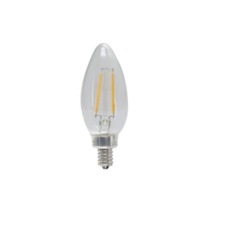 Tcp 3w Led B11 Filament Bulb Dimmable E12 120v 5000k Clear Glass Tcp Fb11d2550ee12c