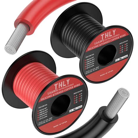 Thly 10 Gauge Silicone Wire Ul3135 Rohs 15ft2 Red And Black Wire 200