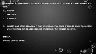 Preprocessor Directive In C PDF Programming Languages Computing