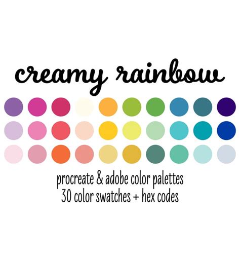 Creamy Rainbow Procreate Adobe Photoshop Illustrator Color Etsy