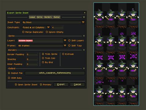 render multi columns as different files help aseprite community