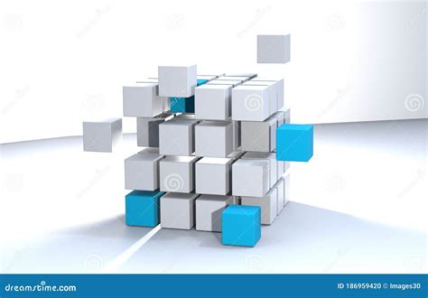 Matrix Organization Cube With Light From Behind Stock Illustration Illustration Of Puzzle