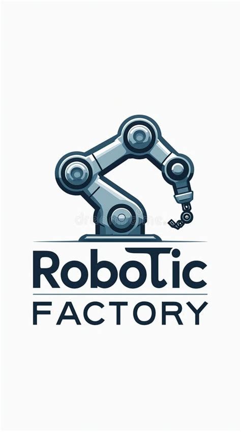 Industrial Robotic Arm Logo Design For Automation Technology Companies Stock Illustration