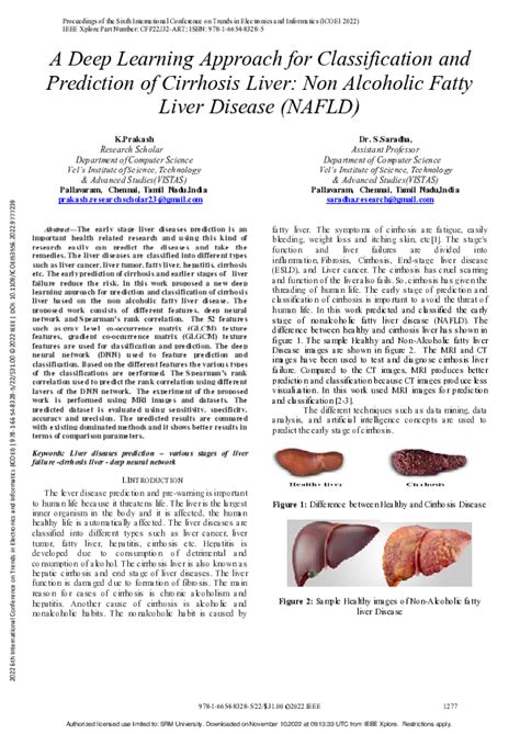 Pdf A Deep Learning Approach For Classification And Prediction Of Cirrhosis Liver Non