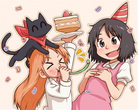 Shinonome Nano Professor Shinonome And Sakamoto Nichijou Drawn By