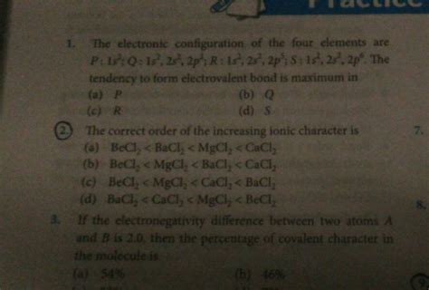 2 the correct order of the increasing ionic character is filo