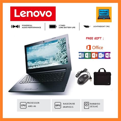 Jual Laptop Lenovo Ideapad Amd A Ram Gb Ssd Gb Windows Shopee Indonesia