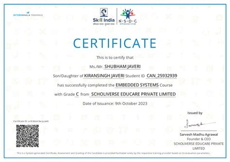 Embeddedsystems Skillindia Shubham Javeri