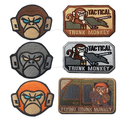 Tactical Trunk Monkey Embroidery Patch Hook And Loop Patch Military Patch