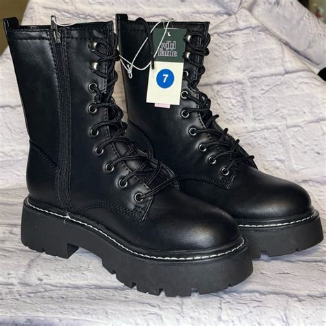 Wild Fable Shoes Wild Fable Black Combat Boots Poshmark