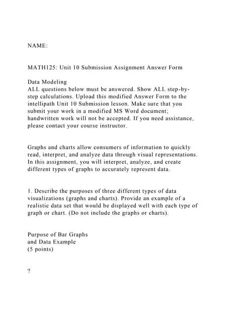 namemath125 unit 10 submission assignment answer formd docx
