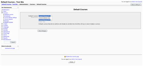 Default Courses Extension Moodledocs