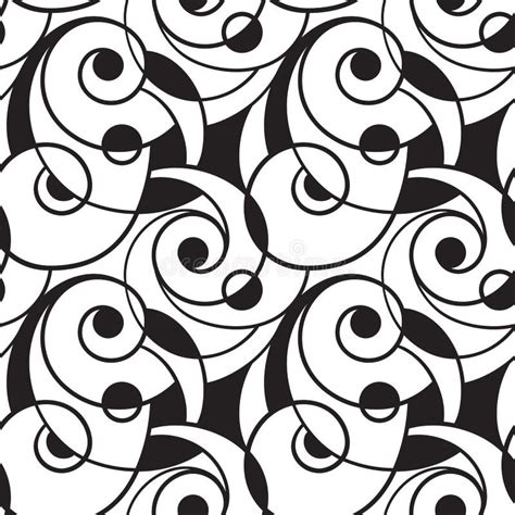 Abstract Monochrome Curved Lines Seamless Stock Vector Illustration Of Flower Drawing 33052891